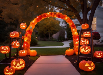 How to Create a DIY Halloween Pumpkin Arch Using Plastic Pumpkins: A ...